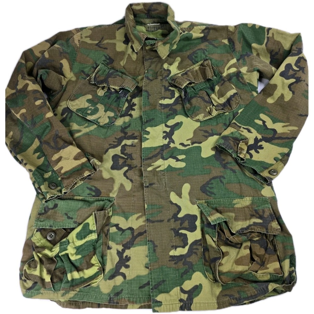 70's Vietnam War US Army Medium Camo Rip-Stop Poplin … - Gem